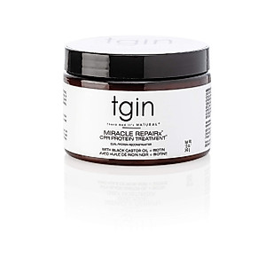 tgin Miracle RepaiRx Curl Protein Reconstructor for Curly, Coily, and Wavy Hair, with Biotin and Black Castor Oil, Nourishes and Restores Damaged, Color-Treated Hair, 12 oz