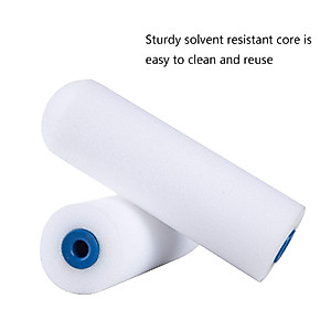 Mister Rui Paint Roller, Foam Paint Roller 4 Inch High Density, Sponge Refills with Roller Frame, Pack of 3, Small Paint Roller Set for Home Painting and DIY Projects