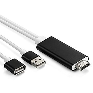 VAKABOX HD USB to HDMI Digital AV Adapter Cable Plug and Play Miracast AirPlay Mirroring HDTV Adapter Compatible with iPhone 12/11/XR XS/8/8Plus, 7/7S/6/6S, Android 5.0 or Higher Smartphones, Tablets