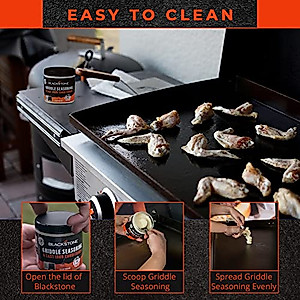 Blackstone 2-IN-1 Griddle & Cast Iron Seasoning Conditioner 6.5 OZ– Effective Seasoning Rub Formula – Food Safe – Easy to Use Cleaner & Conditioner – with Satisfying Customers Travel Tissue Pack