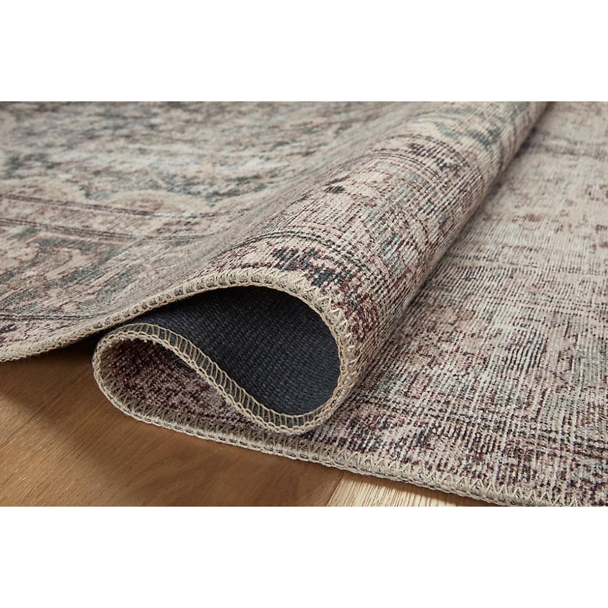 Loloi Amber Lewis Georgie Collection GER-08 Lagoon/Beige 5'-0" x 7'-6", .19" Pile Height, Area Rug