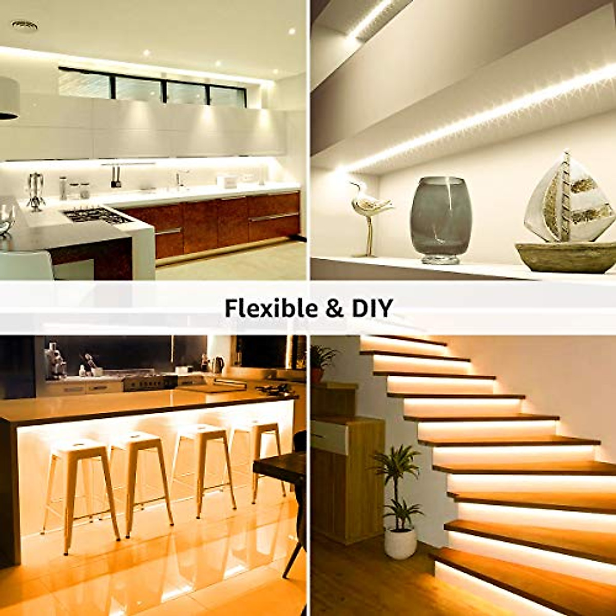 Lepro LED Strip Light, 3000K-6000K Tunable White, 16.4ft Dimmable Bright LED Tape Lights, 300 LEDs 2835, Strong 3M Adhesive, Suitable for Home, Kitchen, Under Cabinet, Bedroom