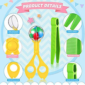 142 Pieces Fine Motor Skills Handy Scooper Set Sensory Bin Filler Includes 12 Sorting Bowls, 8 Tweezers, 2 Scissors Clips, 120 Plush Balls for Early Education and Sorting Counting Training Development