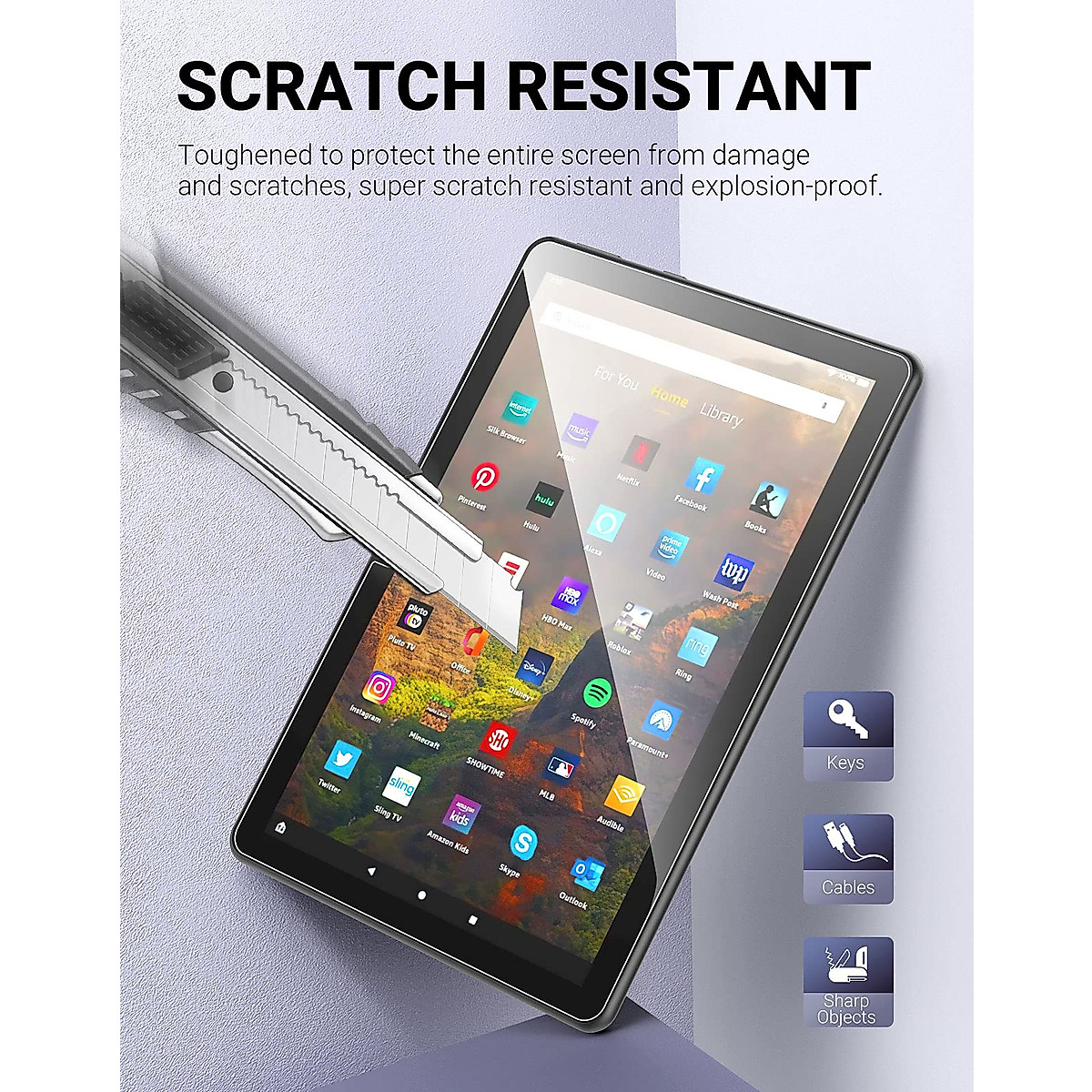 MoKo 2 Pack Sreen Protector for All-New Fire HD 10 & Fire HD 10 Plus - 10.1" (13th/11th Generation - 2023/2021 Release), Tempered Glass for Fire HD 10 Screen Protector, 9H Hardness, Glass