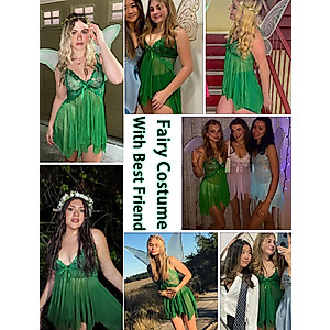 Avidlove Green Christmas Lingerie for Women Santa Clause Lingerie Negligee Babydoll