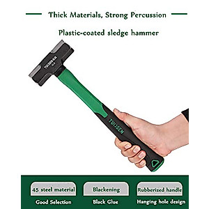3-Pound heavy duty hammer/Strike Drilling/Crack Hammer, octagonal hammer with fiber shockproof handle,3-Pound Sledge with Fiberglass Handle & No-Slip Cushion Grip