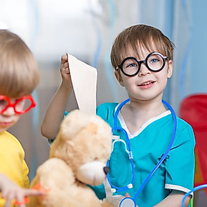 30 Pack Kids Stethoscope Toy Disposable Stethoscope Bulk Real Working Nursing Doctor Stethoscope Nurse Pretend Game Costume Accessories for Kids (Blue)