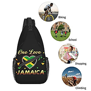 Cute Jamaica Flag Sling Bag Crossbody Chest Daypack Casual Backpack Jamaican Shoulder Bags for Women Men
