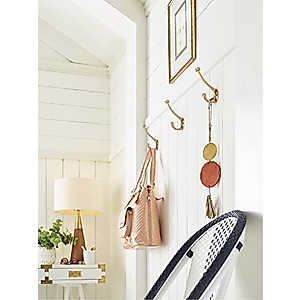 Amerock H55465CZ | Adare Double Prong Decorative Wall Hook | Champagne Bronze Hook for Coats, Hats, Backpacks, Bags | Hooks for Bathroom, Bedroom, Closet, Entryway, Laundry Room, Office