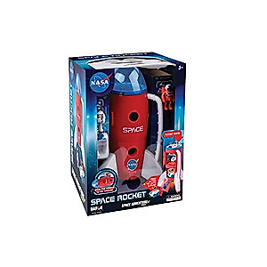 Spaceship Rocket Toy Playset with 2 Astronauts and Rover Vehicle - Lights and Sound, Carrying Handle Play and Explore Space- Space Adventure Series by Daron