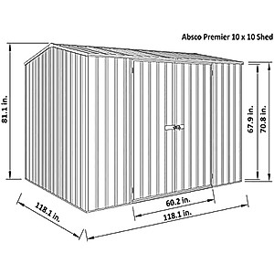 Outdoor Storage Shed, Storage Shed and Tool Shed Storage Sheds 10 x 10 ft. Galvanized Steel & Metal Storage Shed