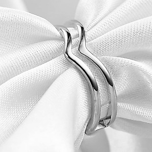 Jude Jewelers Stainess Steel Double Chevron Style Promise Statement Anniversary Wedding Band Ring (Silver, 7)