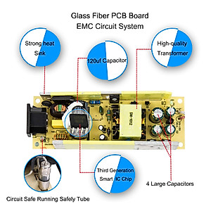 36V 4A Power Supply,COOLM 36V Power Supply 4A 144W AC DC Adapter 100-240V AC to DC 36V 4A Transformer Replacement with 5.5mmx 2.5mm Plug for LED Lights Inkjet Printer Laser Engraver