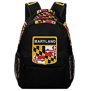 Maryland Flag Lightweight Travel Backpack for Unisex Casual Laptop Bookbag for Camping