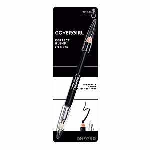 COVERGIRL Perfect Blend Eyeliner Pencil, Basic Black, Eyeliner Pencil with Blending Tip For Precise or Smudged Look, 1 Count