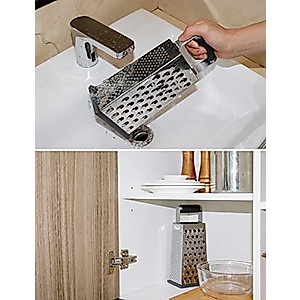 Cheese Grater, Box Grater for Cheese Stainless steel Vegetable Slicer Food Shredder 4-Sided Convenience Gadgets for kitchen