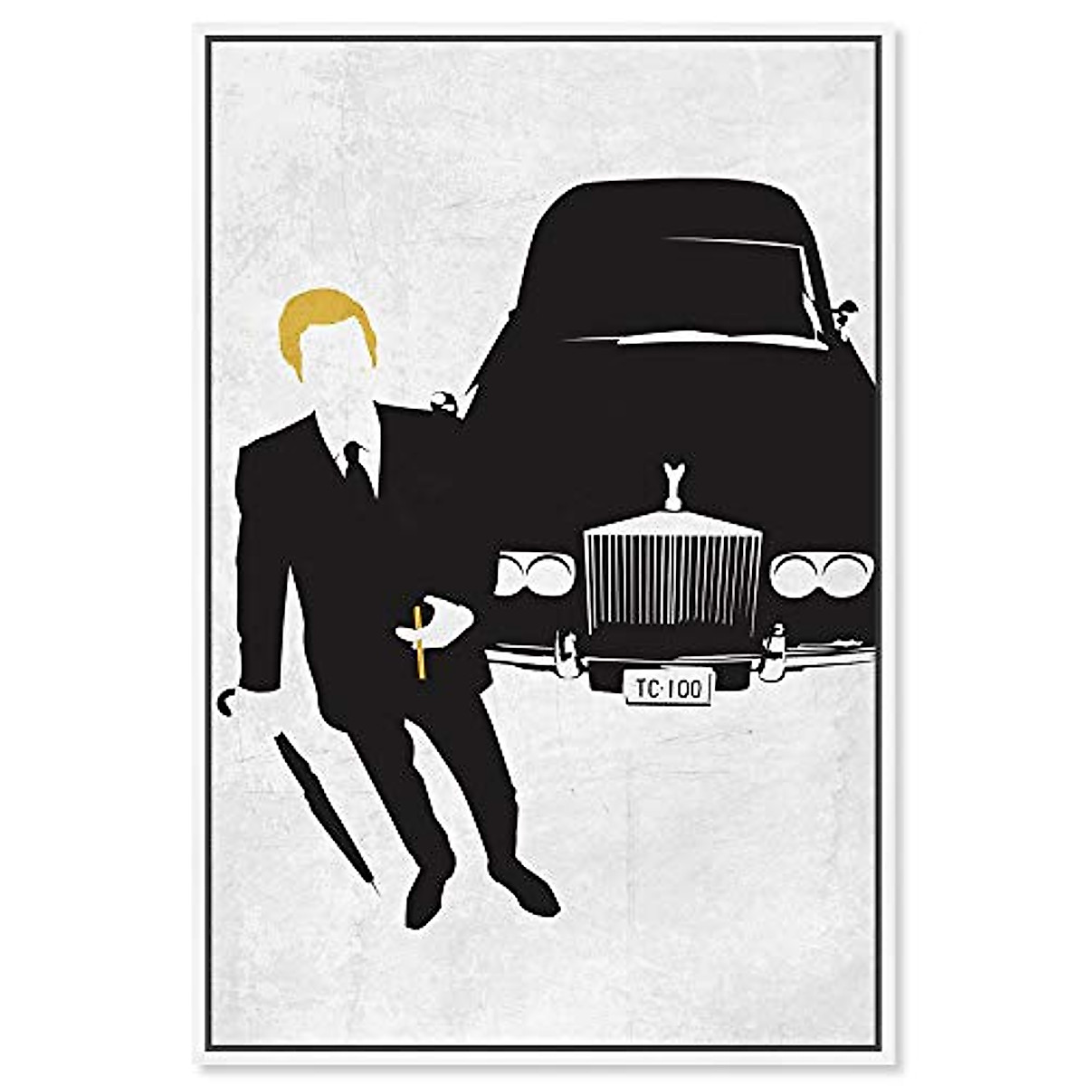 Hatcher and Ethan Transportation Wall Art Framed Canvas Prints 'Thomas Crown' Automobiles Home Décor, 20" x 30", Black, White