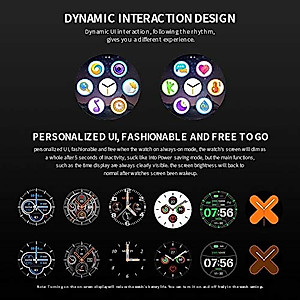 XXXDXDP Full Touch Smart Watch Men Women Waterproof SmartWatch Blood Pressure Heart Rate Monitor Detection Sports Fitness Watches (Color : D)