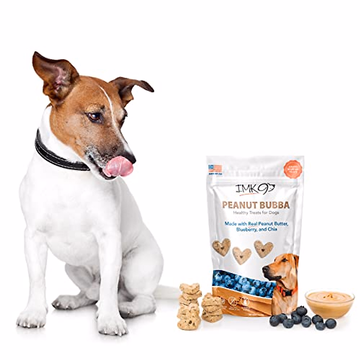 All Natural Puppy Peanut Butter Training Treats - Low Calorie Dog Treats – Low Fat Diet for Pets - Vegetarian, Baked, Crunchy Biscuits - Heart Shaped, Healthy Fiber, No Grain-Gluten, Made in USA
