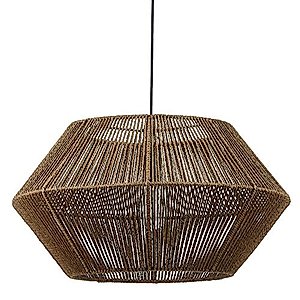 Globe Electric 60530 Malay 1-Light Pendant Light, Natural Twine Shade, Black Hanging Cord