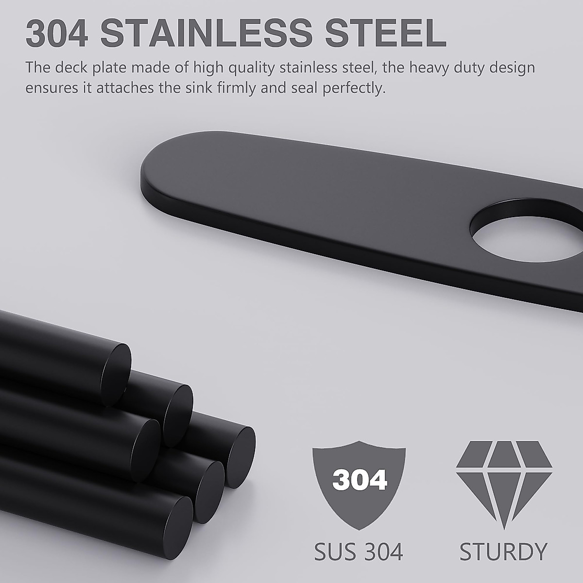 GIMILI 10 Inch Hole Cover Deck Plate Escutcheon for Kitchen Sink Faucet Single Hole Matte Black