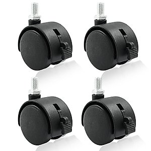 Moicstiy 4 Pack 1.5 Inch Caster Wheel Replacement, M8 Office Chair Caster Wheel, Universal Standard Size Furniture Wheel with Locking Braking Threaded Screw for Computer Gaming Chair Sofa