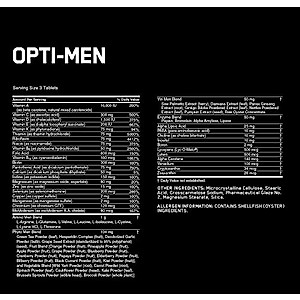 Optimum Nutrition Opti-Men Daily Multivitamin Supplement, 90 Count