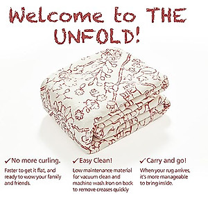 jinchan Area Rug 8x10 Persian Rug Washable Boho Living Room Rug Floral Print Large Rug Indoor Soft Distressed Carpet Thin Rug Bedroom Dining Room Office Farmhouse Red On Cream