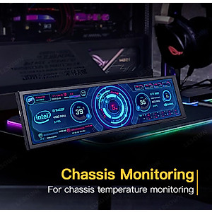 LESOWN 8.8 inch Monitor PC Case Temperature Display Mini Ultra Wide Monitor Stretched Bar Display AIDA64 PC Sensor Panel 1920x480 Small Temp Monitor for RPi CPU Monitoring