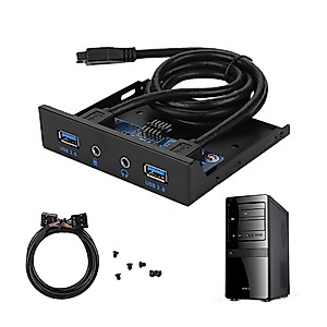USB3.0 Front Panel,3.5inch 2 USB3.0 Interfaces with Mic Audio Front Panel,USB3.0 Audio Floppy Front Panel,USB 3.0 Front Panel Floppy Disk Bay Computer Case Front Bay