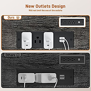 Nightstand with Charging Station and USB Ports, 47" Tall Bedside Table with Adjustable Bookshelf, Industrial End Table Side Table with Storage Cabinet for Home Office, Grey