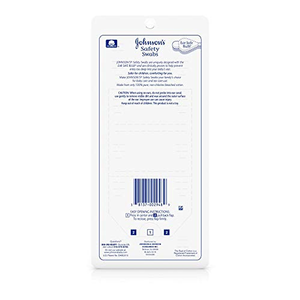 Johnson's Baby Safety Swabs 185 Each
