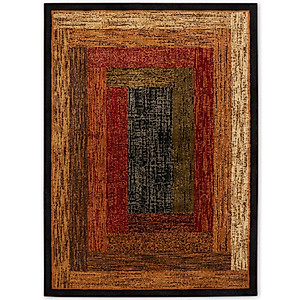 Home Dynamix Royalty Vega Contemporary Geometric Area Rug, Black/Brown, 7'8"x10'4"