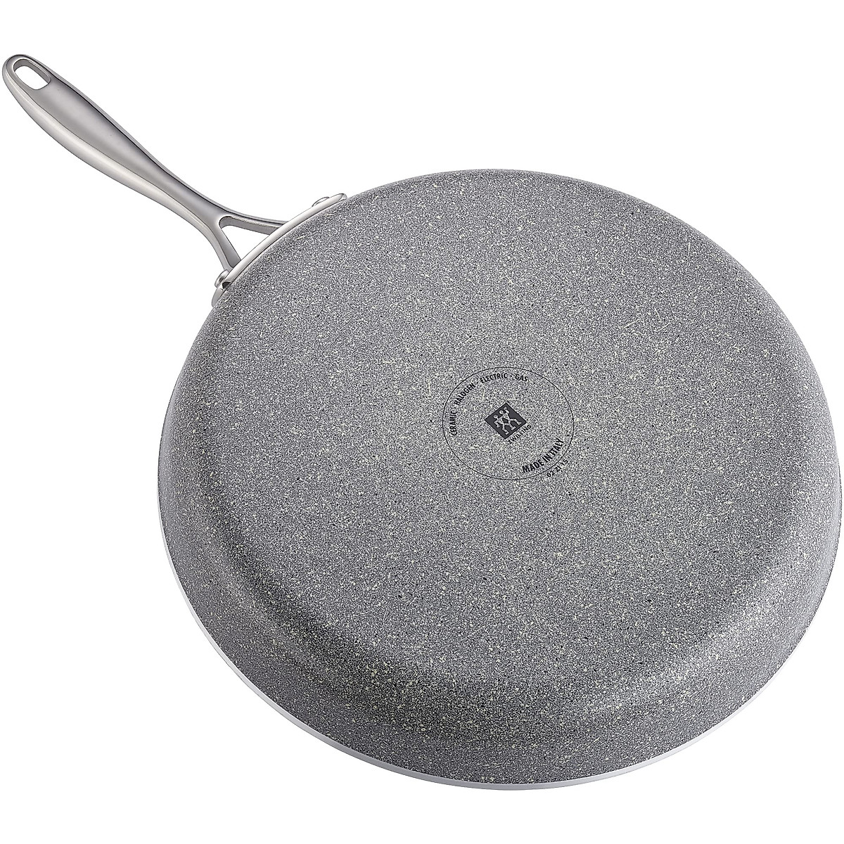 ZWILLING Vitale 12-inch Nonstick Frying Pan, Aluminum, Scratch Resistant, Made in Italy,Gray