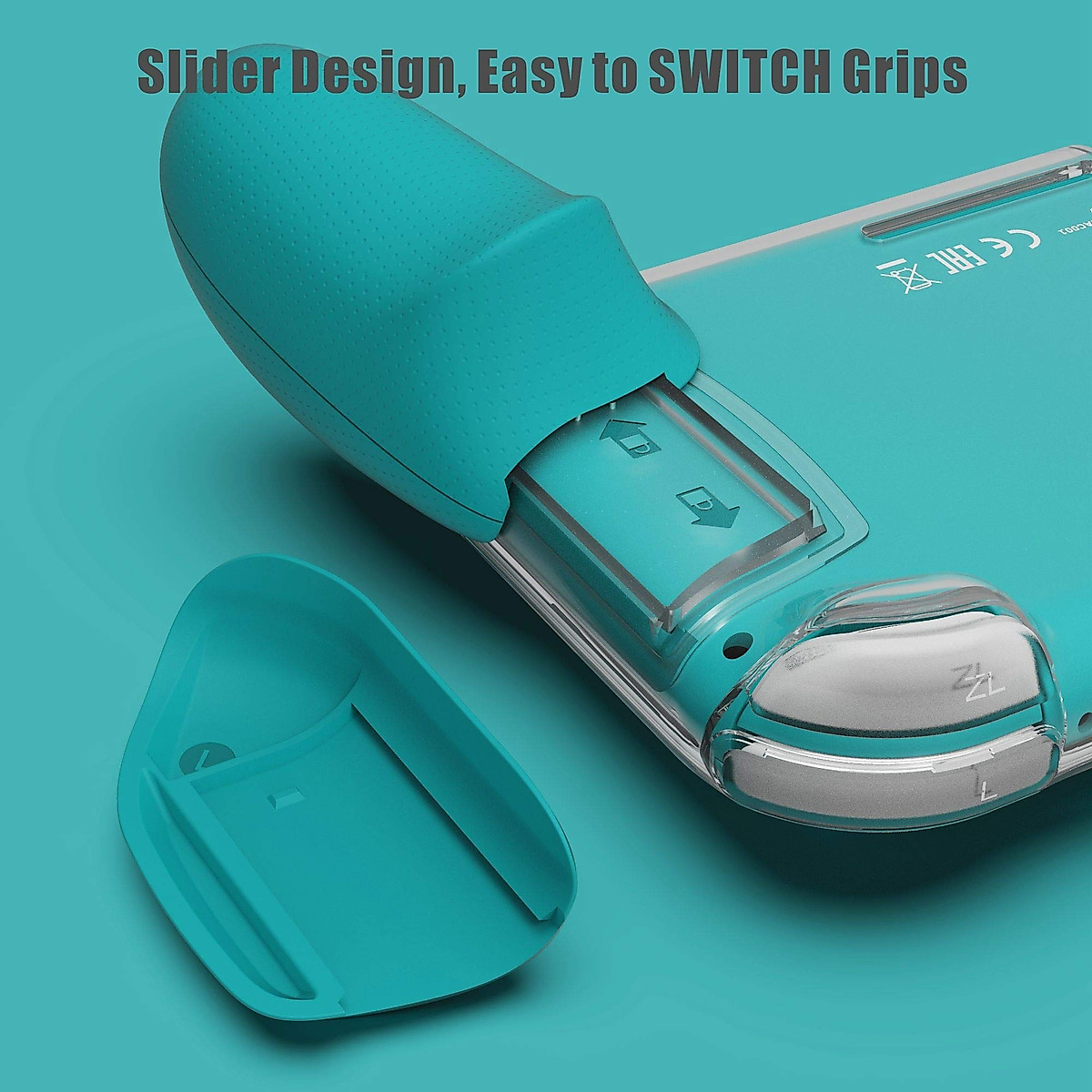 Skull & Co. GripCase Lite Bundle: A Comfortable Protective Case with Replaceable Grips [to fit All Hands Sizes] for Nintendo Switch Lite- Gray