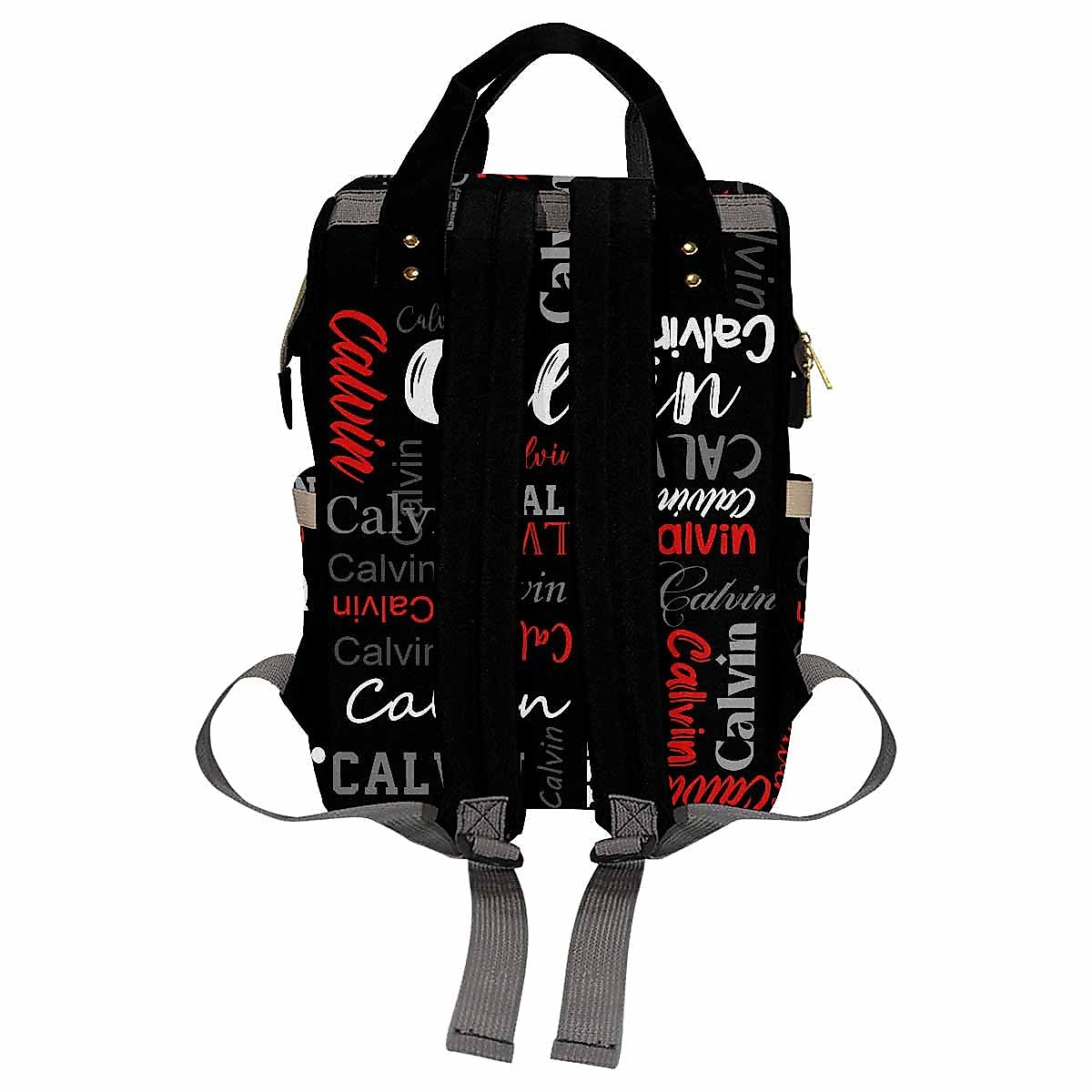 Artsadd Custom Name Diaper Bag for Mom, Personalized Black and Red Monogram Backpack with Stroller Straps Large Travel Shoulder Bag Capacity Nappy Bag for Baby Shower Gifts
