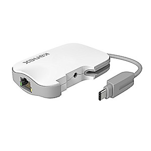 Kanex USB-C to 3 Port USB Hub with Gigabit Ethernet access-White