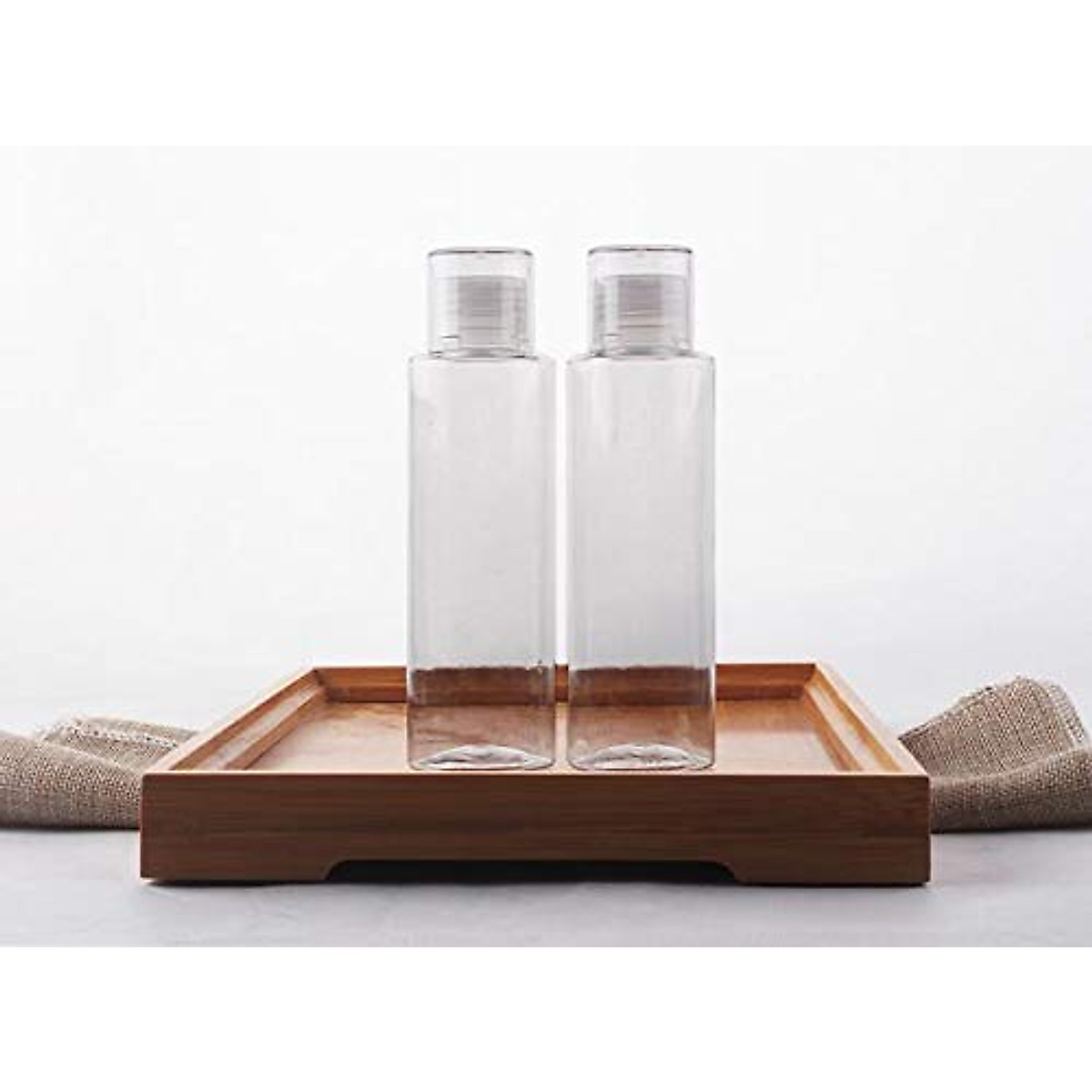 5 oz Clear Plastic Empty Bottles Travel Bottle Container with Flip Cap BPA -free Sample Tube Jars for Cosmetic Bath Shower Gel Lotion Liquid Shampoo - Set of 4