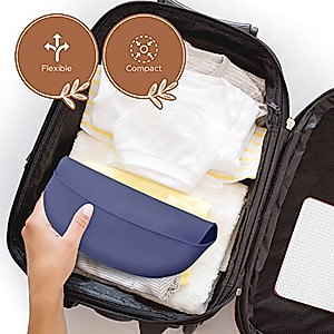 Baby Pick Silicone Bibs For Babies- BPA-Free Waterproof Bib With Pocket- Dishwasher Safe Feeding Bib With Food Catcher (Slate Blue)