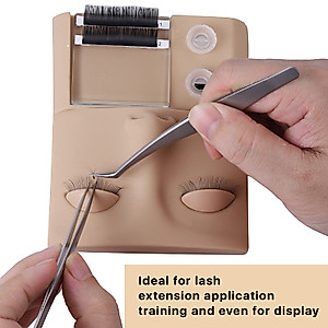 Miuffue 3-in-1 Lash Mannequin Head, Upgraded Eyelash Mannequin Head with Lash Glue Rings Eyelash Extension Tray, Eye Lash Extension Starters Kit for Practicing