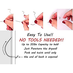 24pc Set ALAZCO Super Hooks - Hang Pictures Mirrors Clocks Wall Art Without Any Tool, Hammer, Nails or Drilling! Excellent Quality!