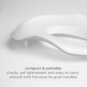 Ubbi Adjustable Toilet Trainer for Toddlers in Potty Training with Built-in Handles and Bonus Potty Hook for Easy Storage, Gray