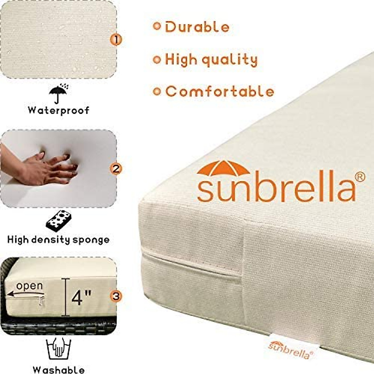 ovios 6 Pieces Patio Furniture Set, Outdoor Wicker Rattan Sectional Sofa Set with Comfy Cushions, All Weather Assembled Furniture Set, No Assembly, Brown Wicker, Beige Cushion