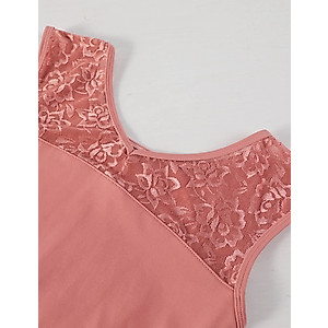 Daydance Sleeveless Dance Leotards for Women, Lace Tank Ballet Clothes