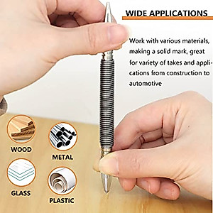 WHLLING 1/16″Dual Head Nail Setter and 3/16″Center Punch, 3500 PSI Striking Force Counter Punch Spring Nail Set