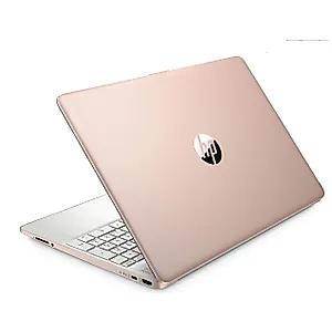 HP 2021 15.6" HD Laptop Computer, AMD Athlon Silver N3050U, 4GB RAM, 128GB SSD, HDMI, USB-C, WiFi, Webcam, Windows 10 S with Office 365 for 1 Year, Mouse, Sleeve + Fairywren Card (Rose Gold) (Renewed)
