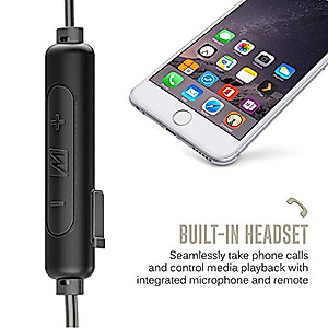 MEE audio BTX2 Bluetooth Wireless MMCX Adapter Cable with aptX & aptX Low Latency, Microphone & Remote, Bluetooth 5.0, IPX5 Sweat Resistance, Black (BTX2-BK)