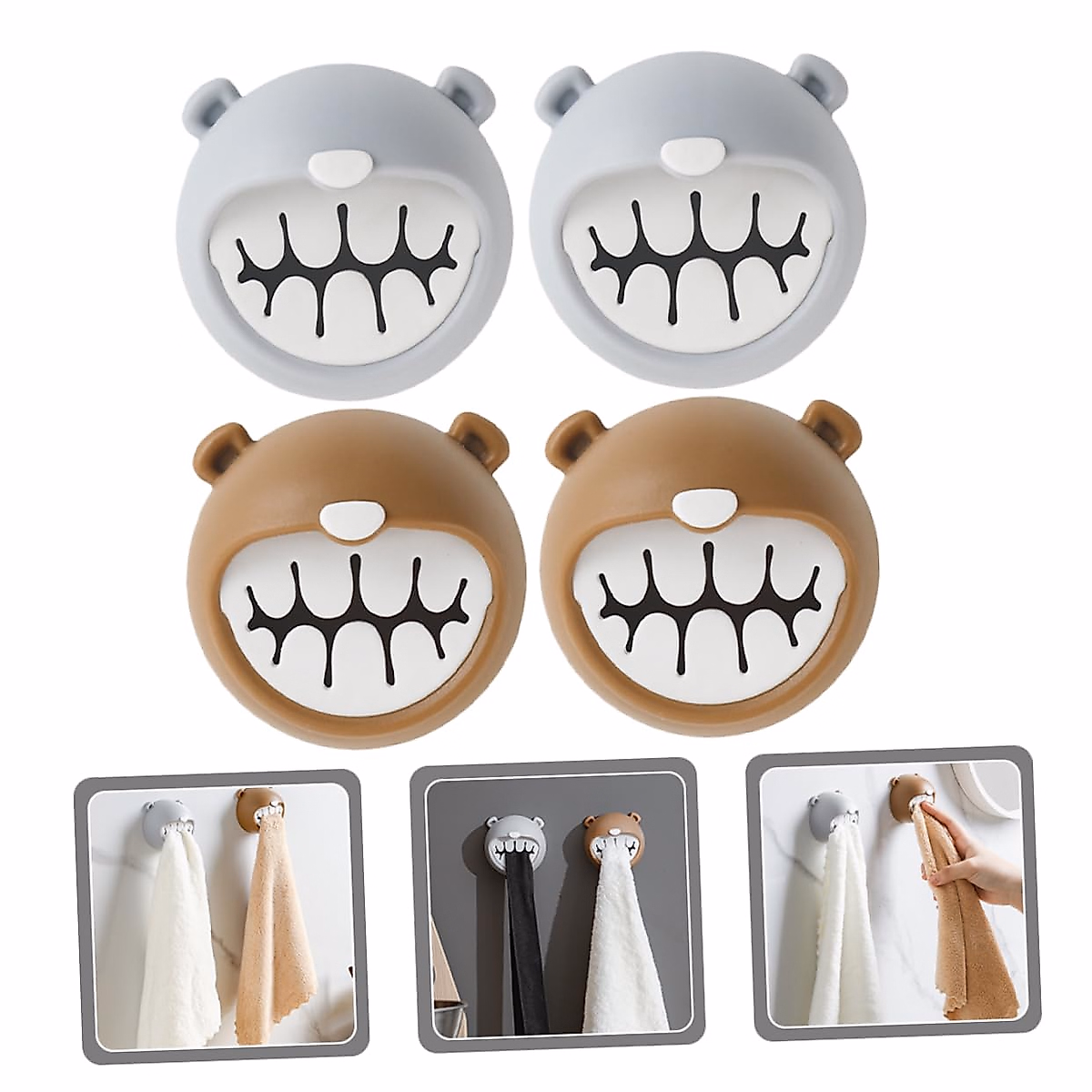 JOINPAYA 4pcs Towel Hooks Kitchen Towel Hook Towel Holder Wall Hooks for Towels Bathroom Accessories Towel Hook for Bathroom Wall Stick on Towel Hook Towel Rack Cabinet Door Pp