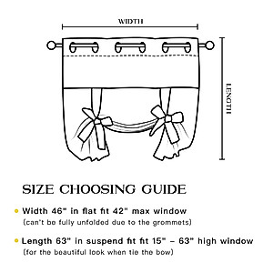 NICETOWN Roman Shade Valances for Windows - Tie Up Balloon Kitchen/Bathroom/Farmhouse Window Curtain Shade(Biscotti Beige, Grommet Top Panel, W46 x L63)