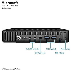 HP EliteDesk 800 G2 Desktop Mini Business PC, Intel Quad-Core i5-6500T up to 3.1G,16G DDR4,240G SSD,VGA,DP,Win 10 Pro 64 bit-Multi-Language Support English/Spanish (Renewed)